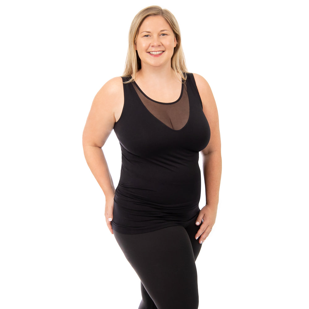 Plus Deep Mesh V Neck Tank Top – skinnytees