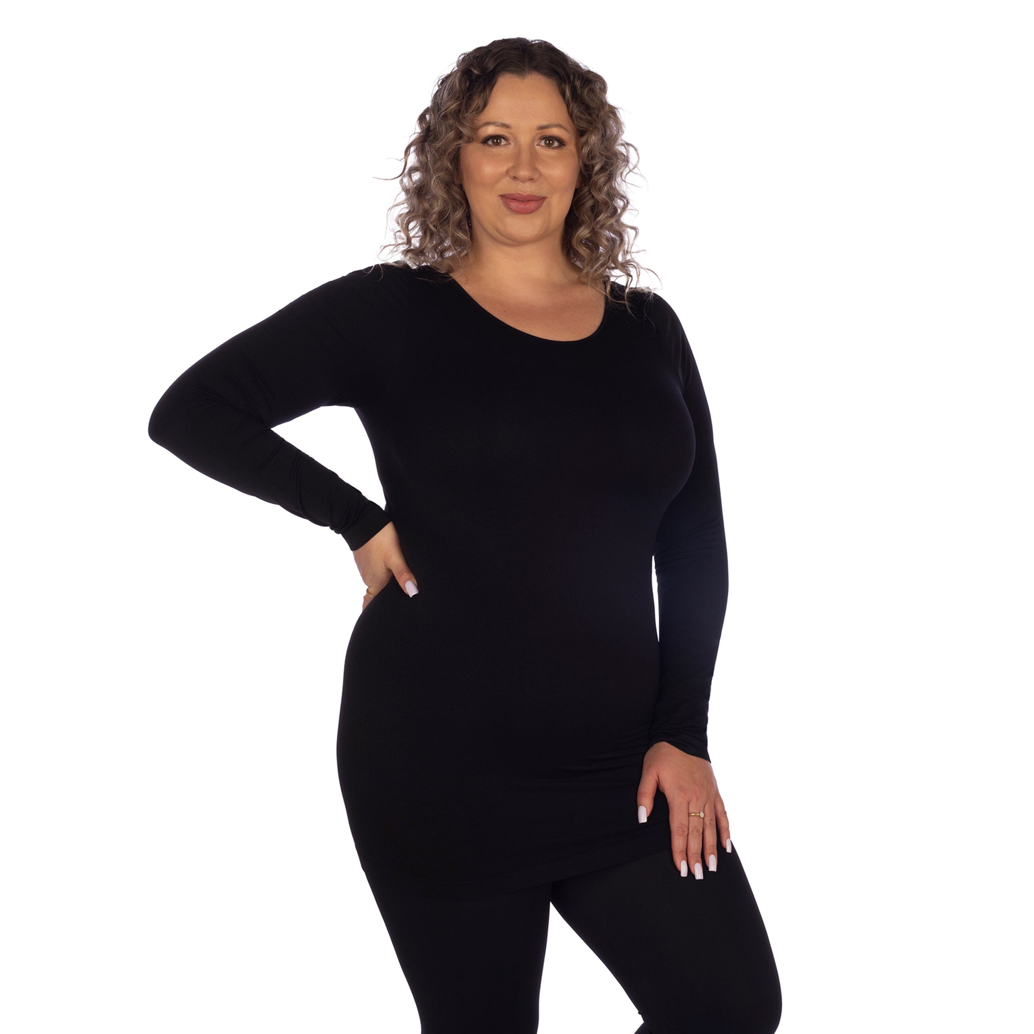Plus Long Sleeve Back Scoop Top – skinnytees